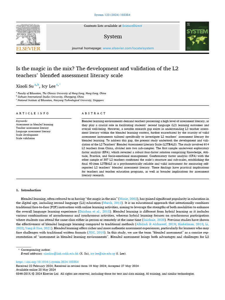 Is The Magic in The Mix - The Development and Validation of The L2 ...