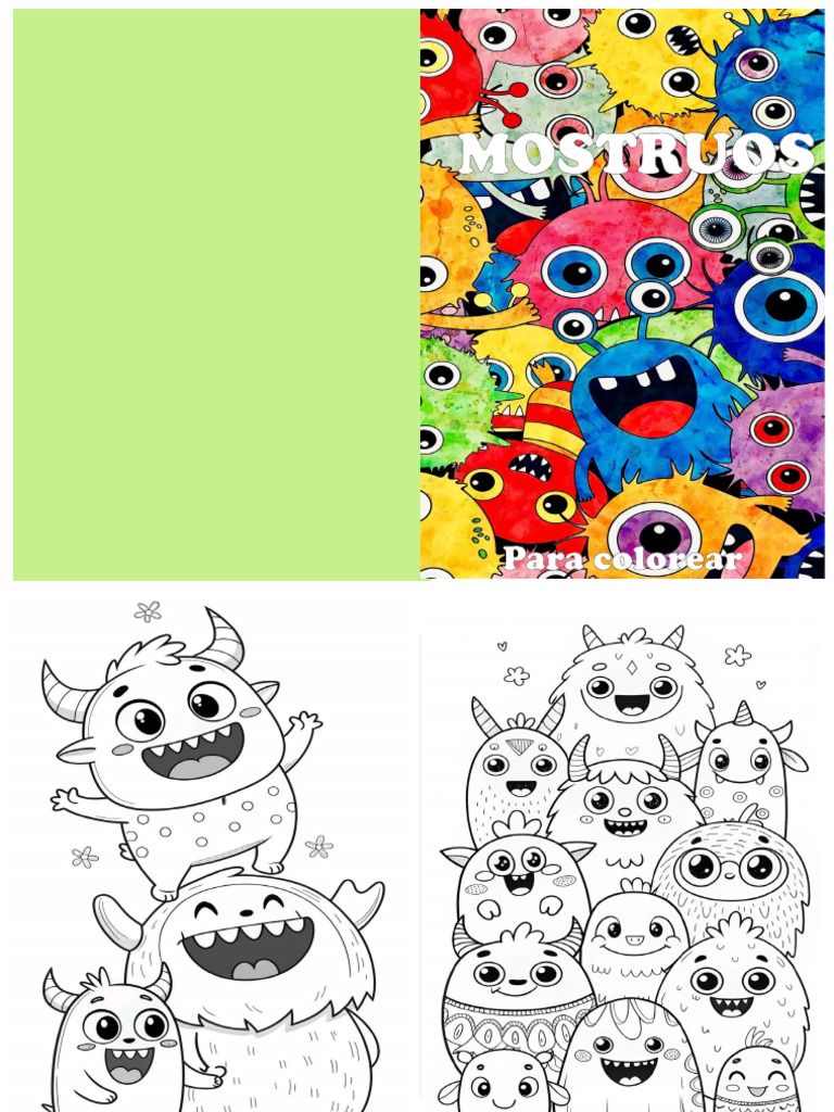 MONSTRUOS Paracolorear | PDF