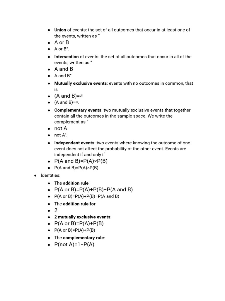 Probability Notes Grade 12 | PDF