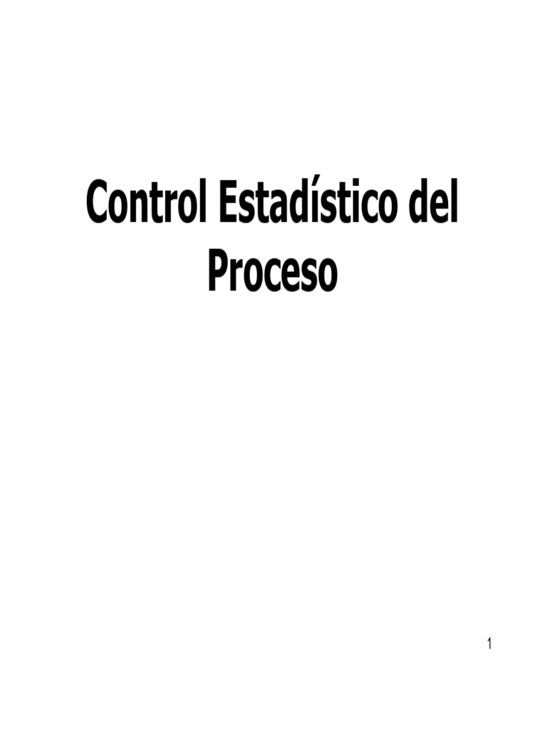 Control Estadístico de Procesos y Calidad | PDF | Desviación Estándar ...
