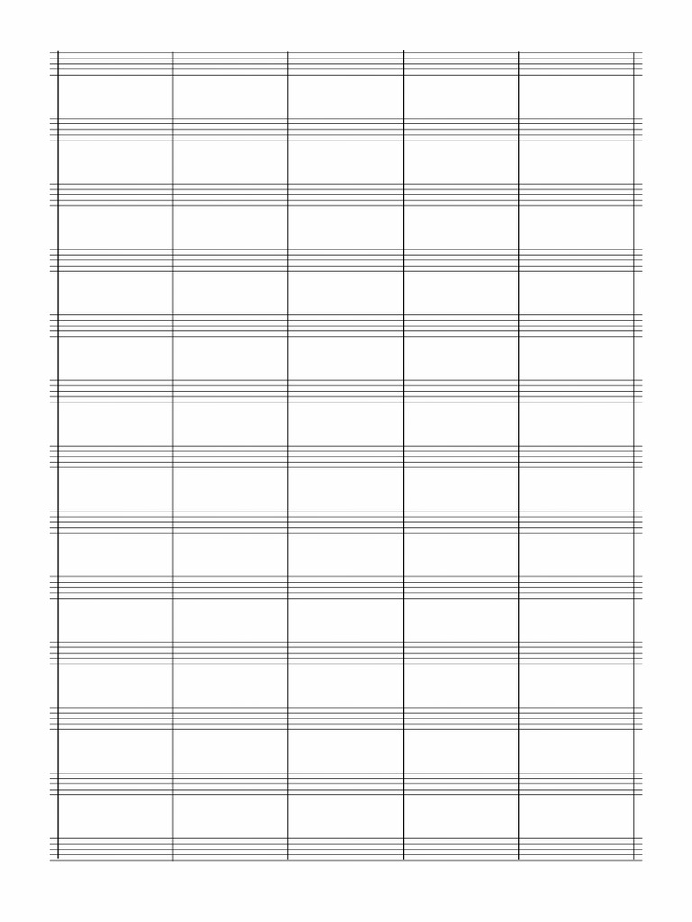 Manuscript Paper Template - Page-0001 - With Bar Lines | PDF