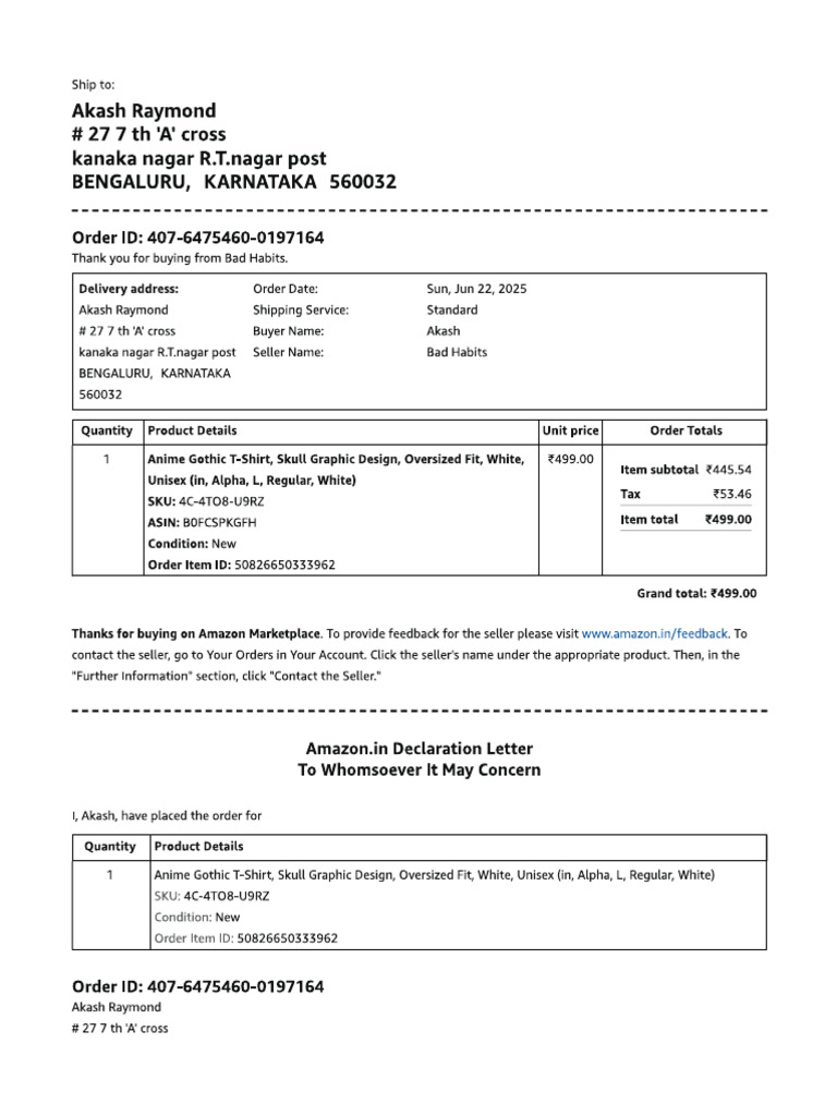 Order1 Packaging Slip | PDF
