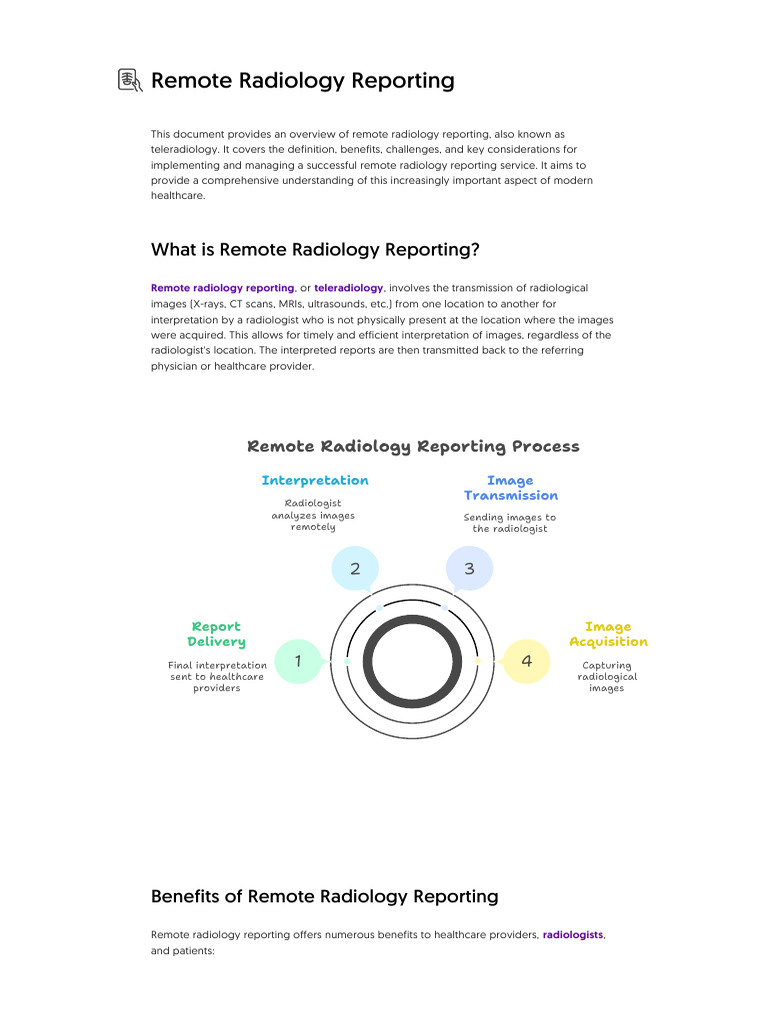 Overview of Remote Radiology Reporting | PDF | Radiology | Computing