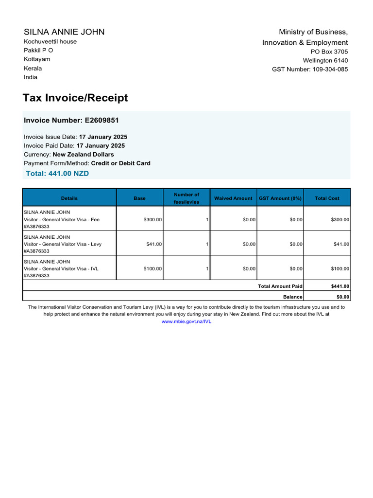 Tax or Invoice Receipt - NZ | PDF