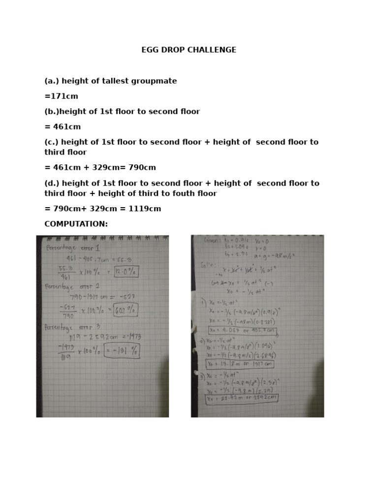 Egg Drop Challenge | PDF