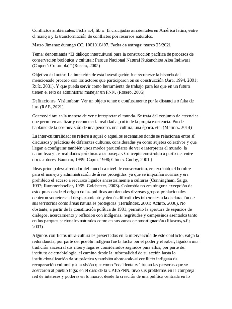 Ficha 4 | PDF | Colombia | Entorno natural