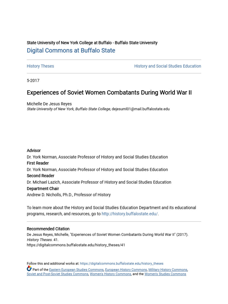 Soviet Women Combatants in WWII | PDF | Red Army | Joseph Stalin