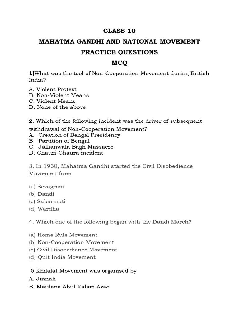 Mahatma Gandhi and National Movements | PDF | Mahatma Gandhi | British Raj