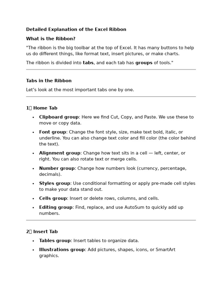 Detailed Explanation of The Excel - Word - PPT Ribbon | PDF | Microsoft ...