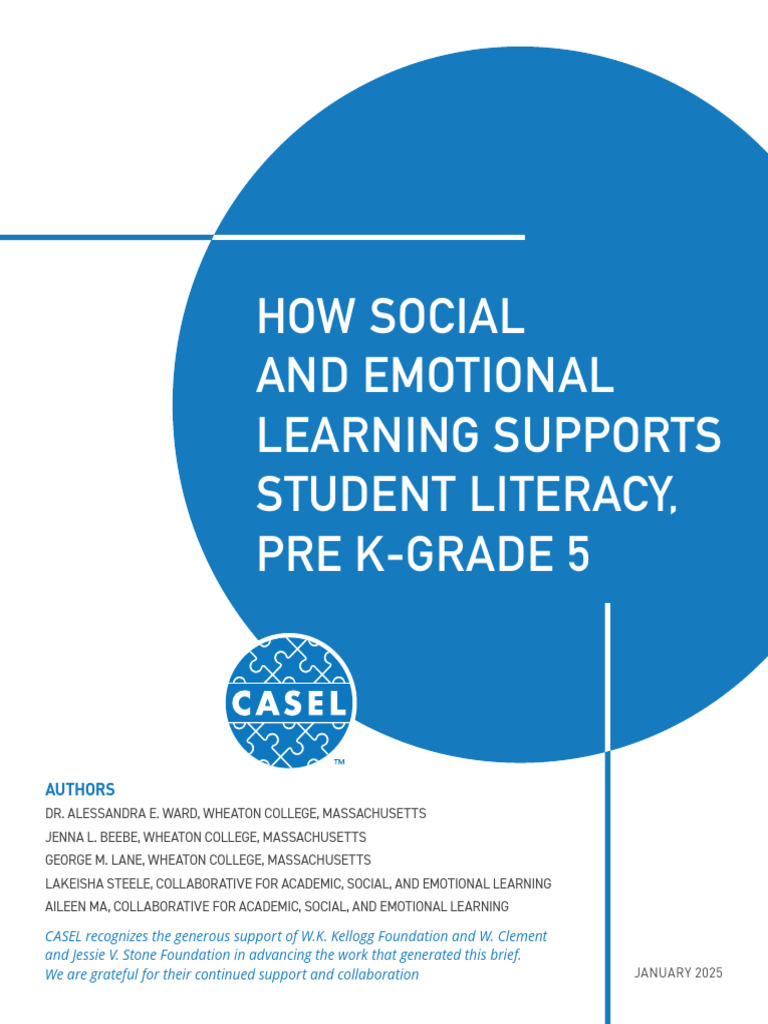 How Social and Emotional Learning Supports Literacy Pre K Grade 5 | PDF ...