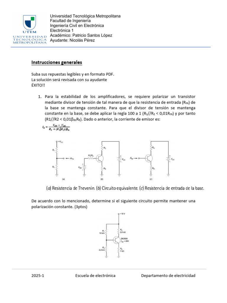 Polarización de Transistor T03 en Circuitos | PDF