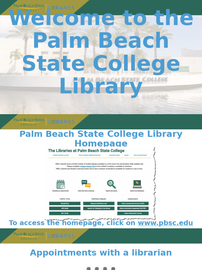 Palm Beach State College (PBSC) Libraries Introduction | PDF