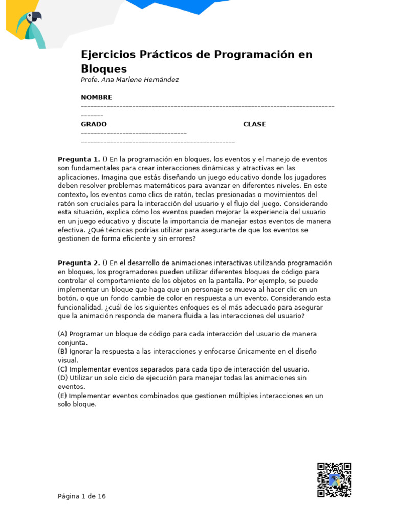 Ejercicios de Programación en Bloques | PDF | Software | Programación ...
