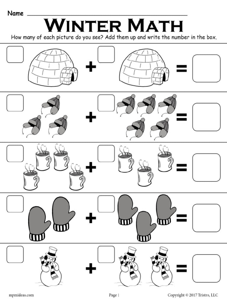 Winter Math Worksheet For 2nd Graders 17 | PDF