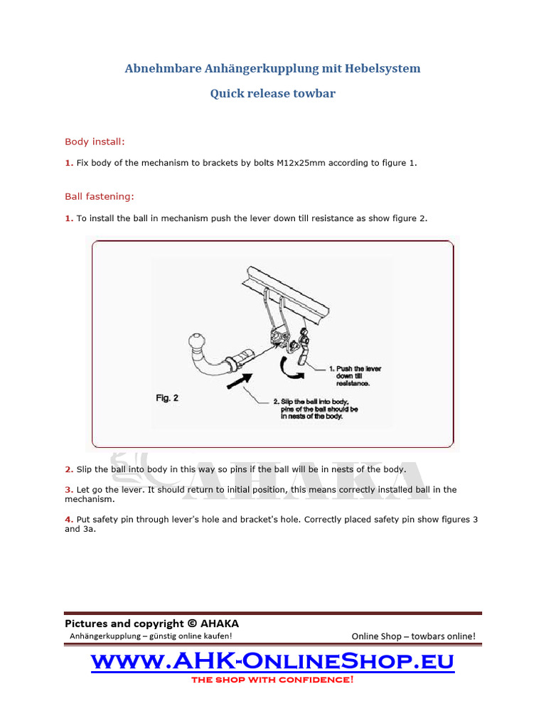 Mechanism Vertical Towbar AHAKA | PDF