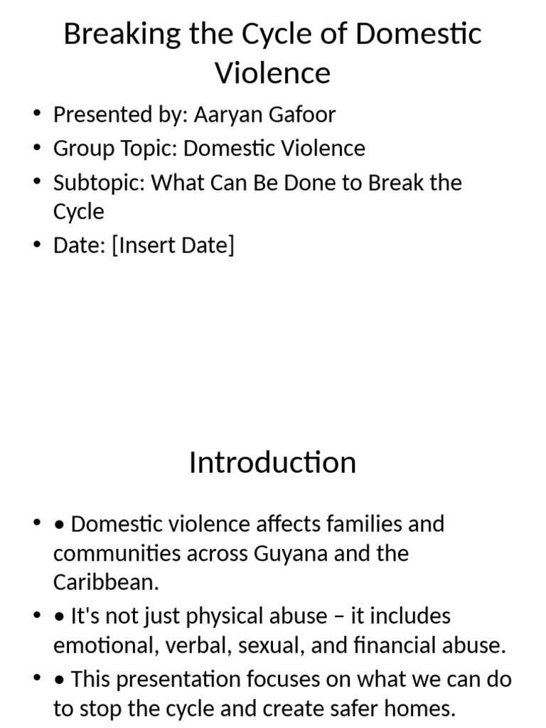Breaking The Cycle of Domestic Violence | PDF | Domestic Violence ...