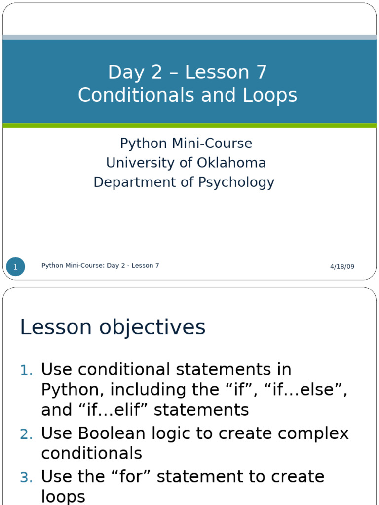 Lsn07 Conditionals | PDF | Boolean Data Type | Python (Programming Language)