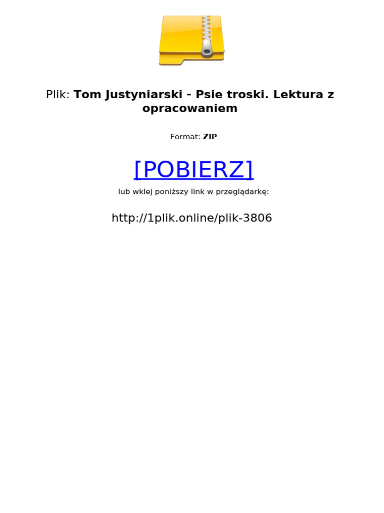 Tom Justyniarski - Psie Troski. Lektura Z Opracowaniem | PDF