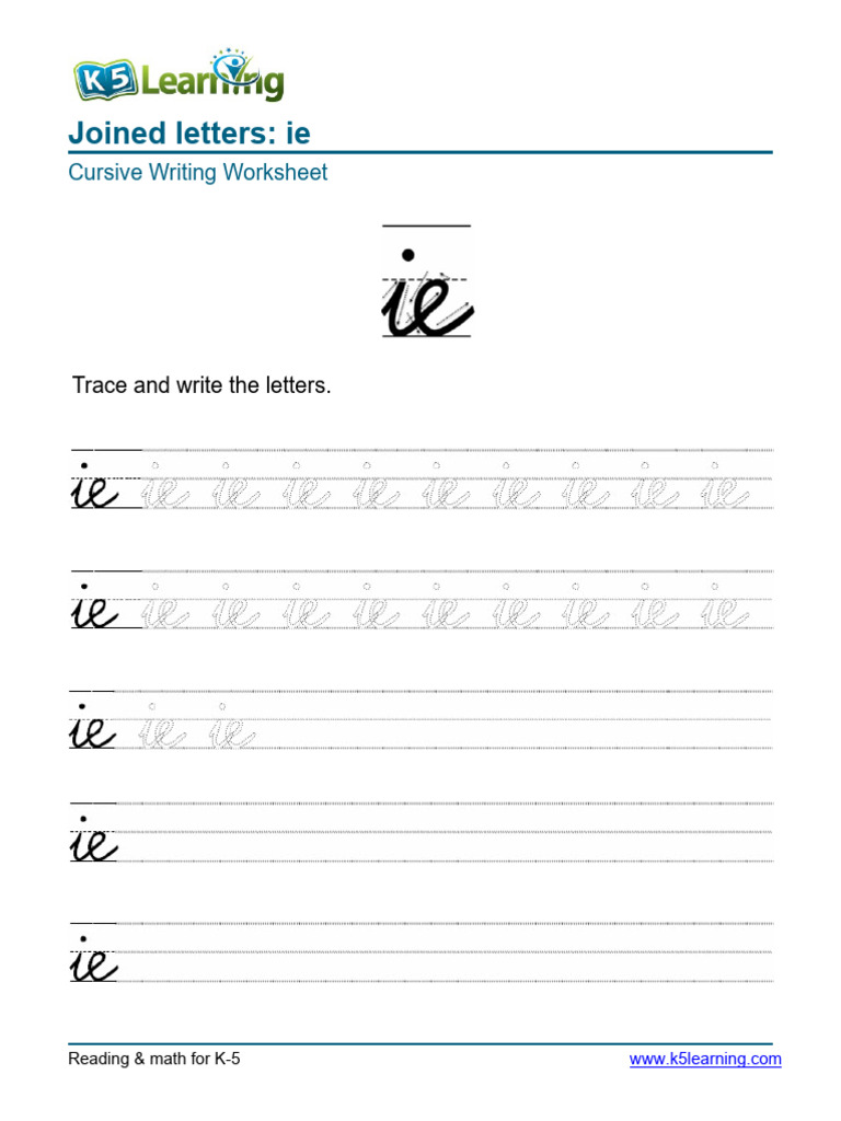 Handwriting Letter Joins Ie Pe Printable | PDF