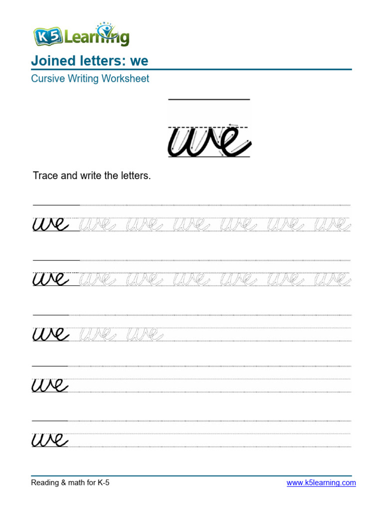 Handwriting Letter Joins We Printable | PDF
