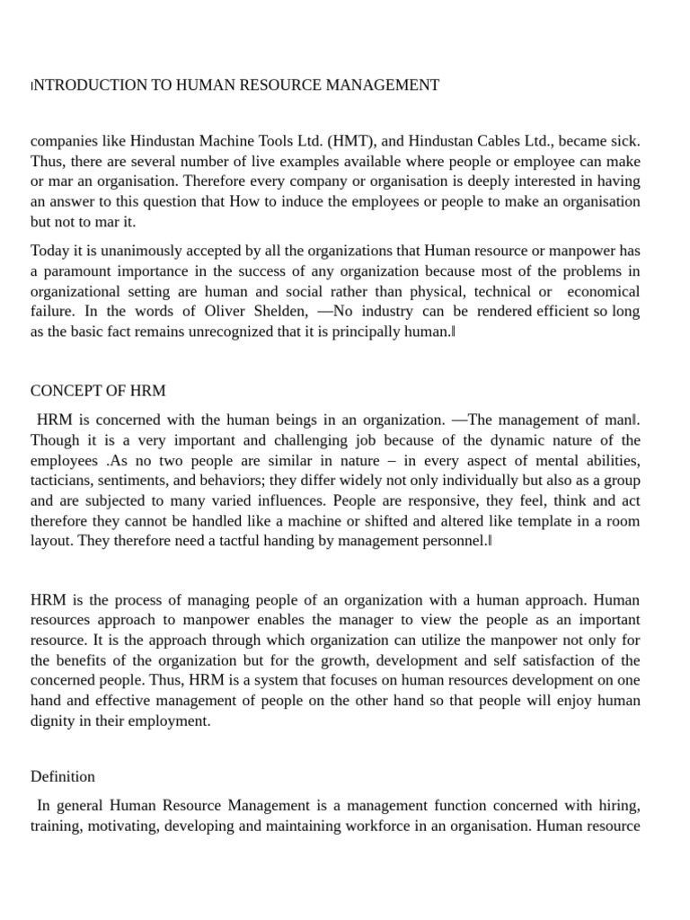 HRM Notes | PDF | Recruitment | Human Resource Management