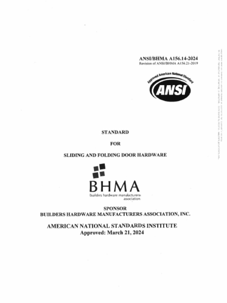 Ansi Bhma A156.14 2024 | PDF