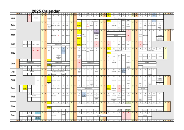 2025 VUT Calendar | PDF