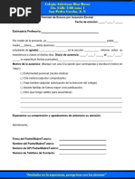 Formato de Excusa Escolar para Cualquier Nivel | PDF
