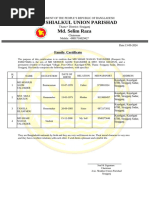 Family Income Certificate Format | PDF