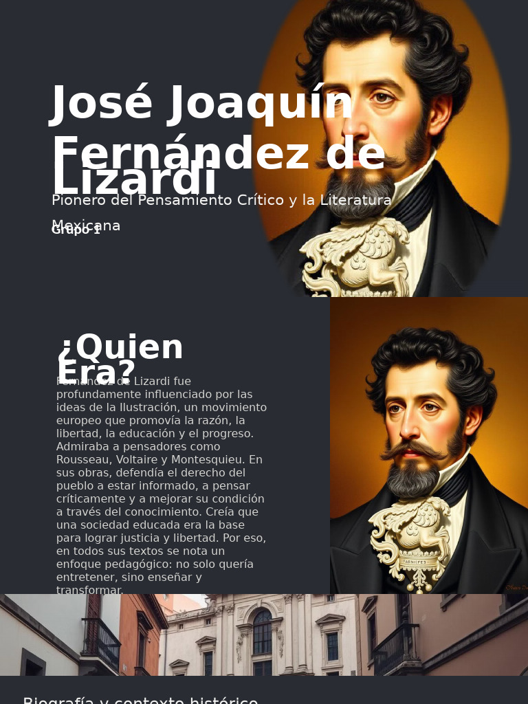 Jose Joaquin Fernandez de Lizardi Grupo 1 | PDF | Era de iluminacion ...