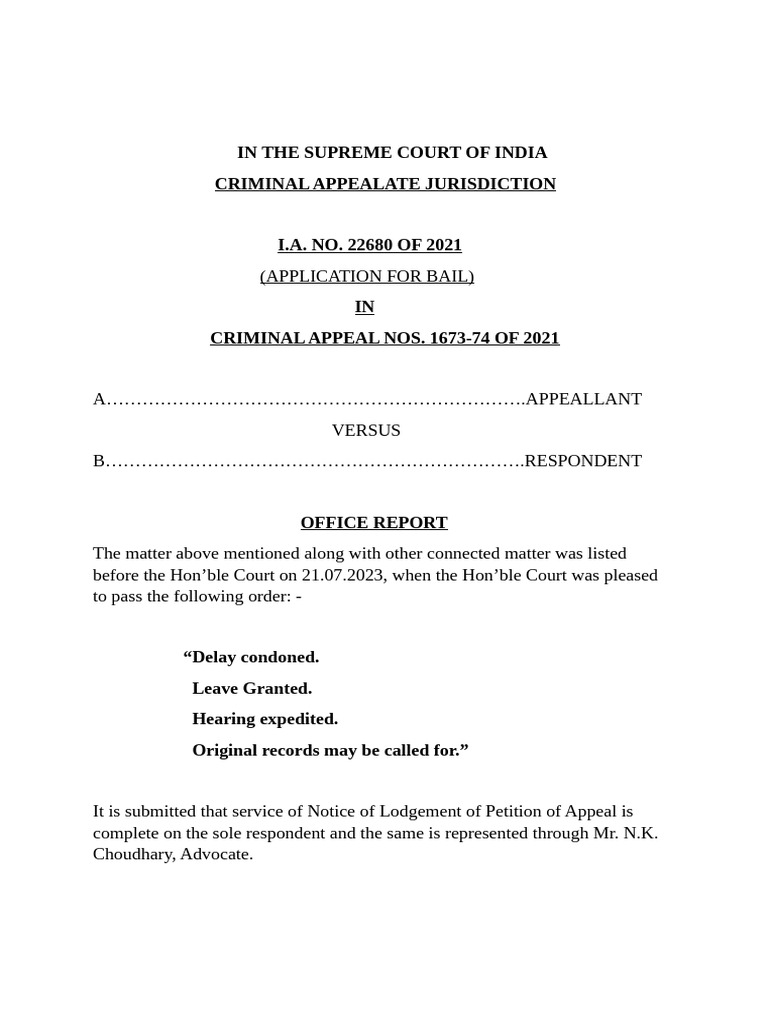 Bail Application 1 | PDF