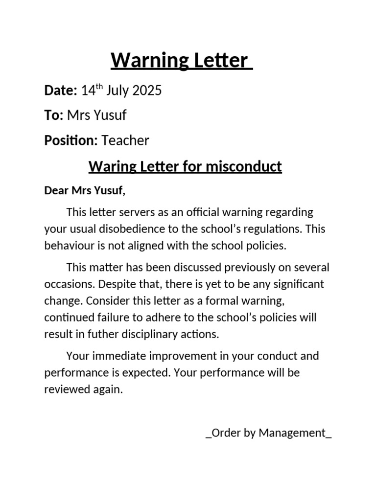 Warning Letter | PDF