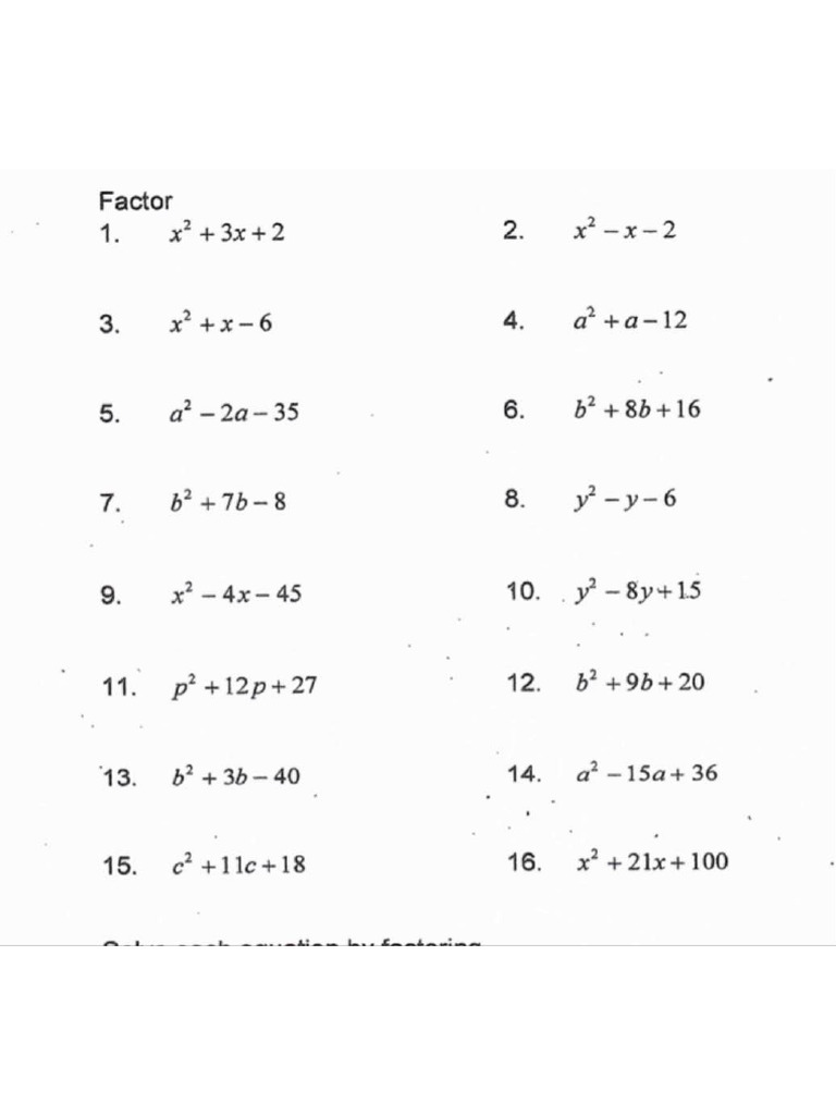 Practice Questions (Factorization of Polynomials) | PDF