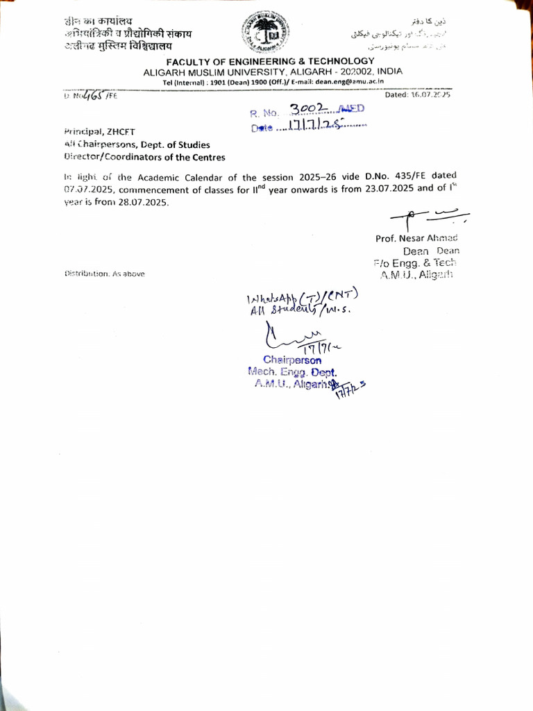 Notice Regarding Commencement of Classes | PDF