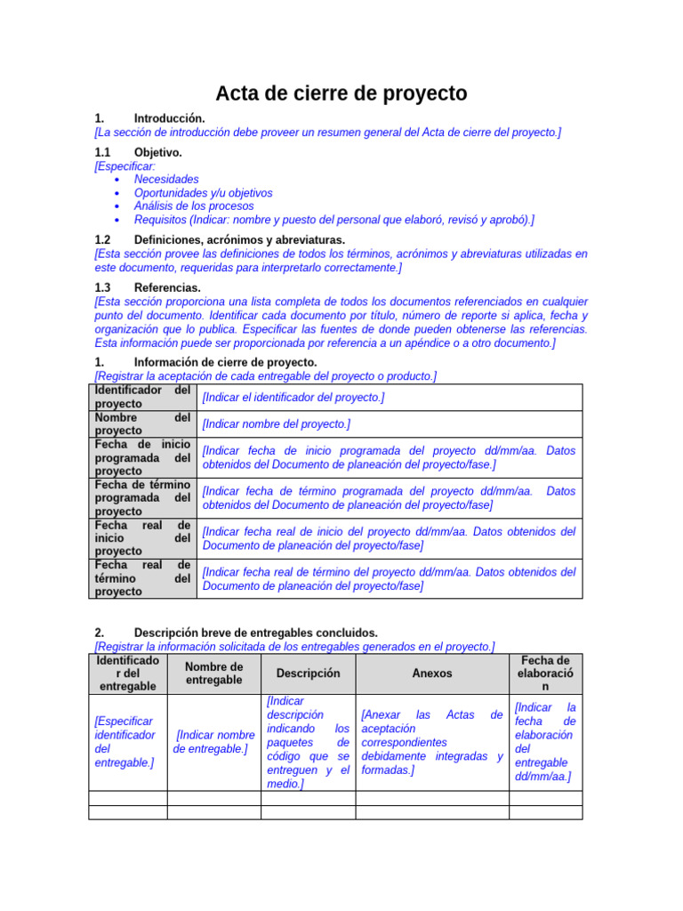 Acta de Cierre de Proyecto | PDF | Informática