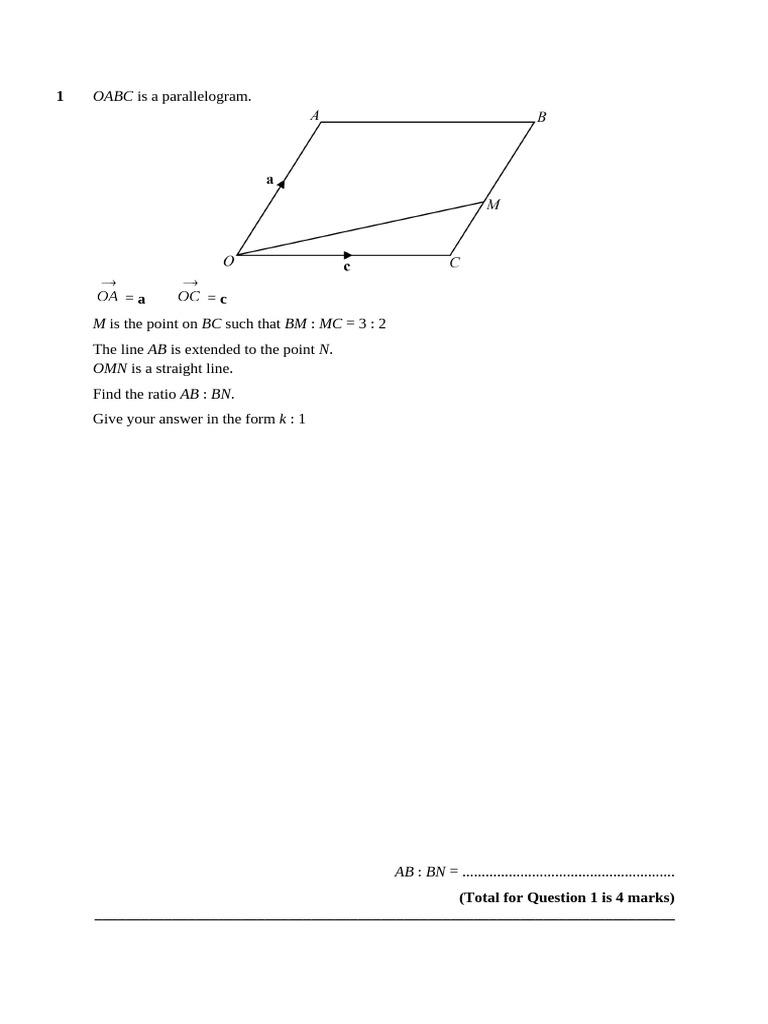 Vectors Harder Practice Questions For GCSE 1MA1 Syllabus | PDF | Euclid | Mathematics