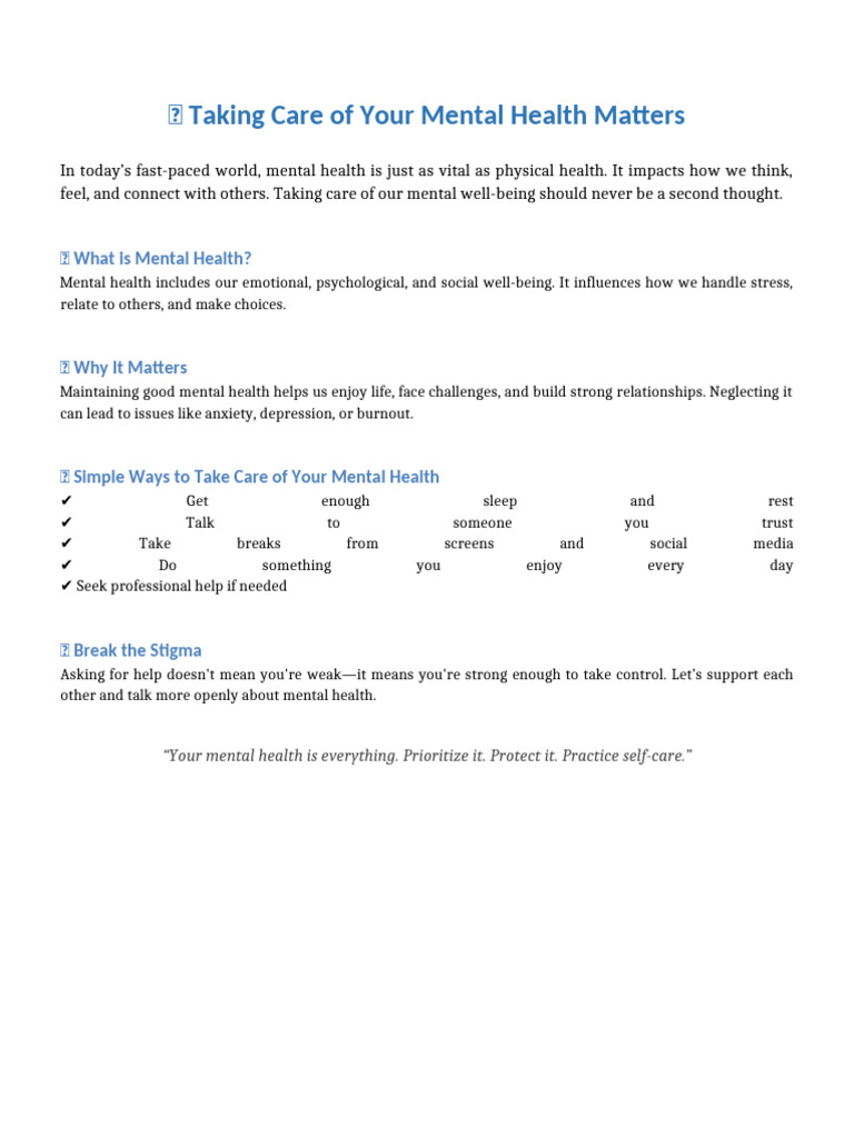 Mental Health Article Visual | PDF