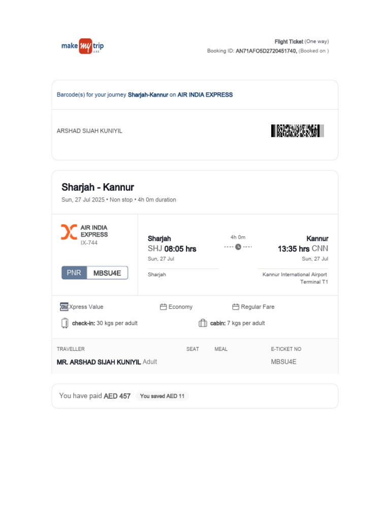 AN71AFO5D2720451740 ETicket | PDF | Transport | Aviation