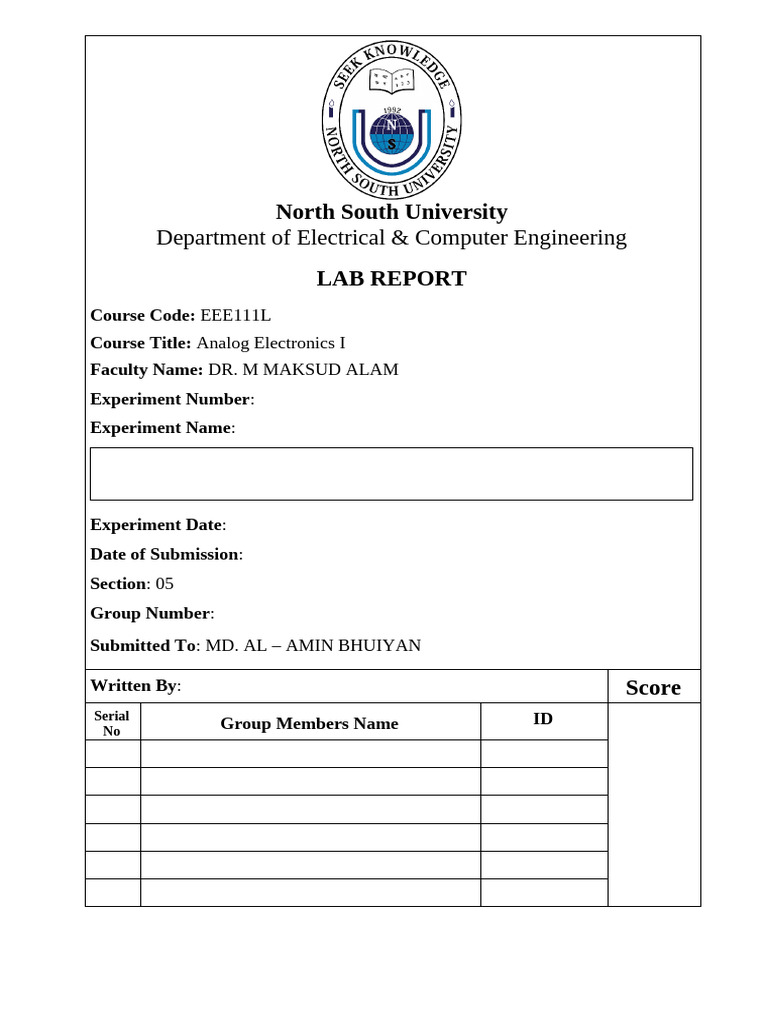Standard LAB - COVER PAGE | PDF