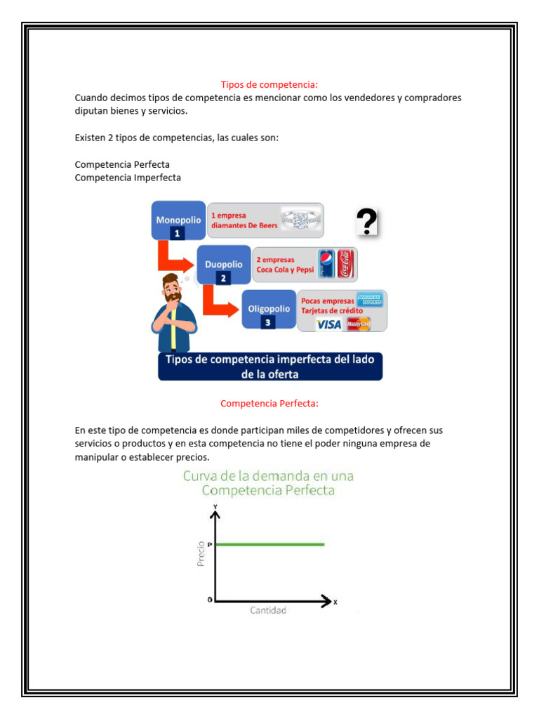 Tipos de Competencia en Mercados | PDF | Mercado (economía) | Monopolio