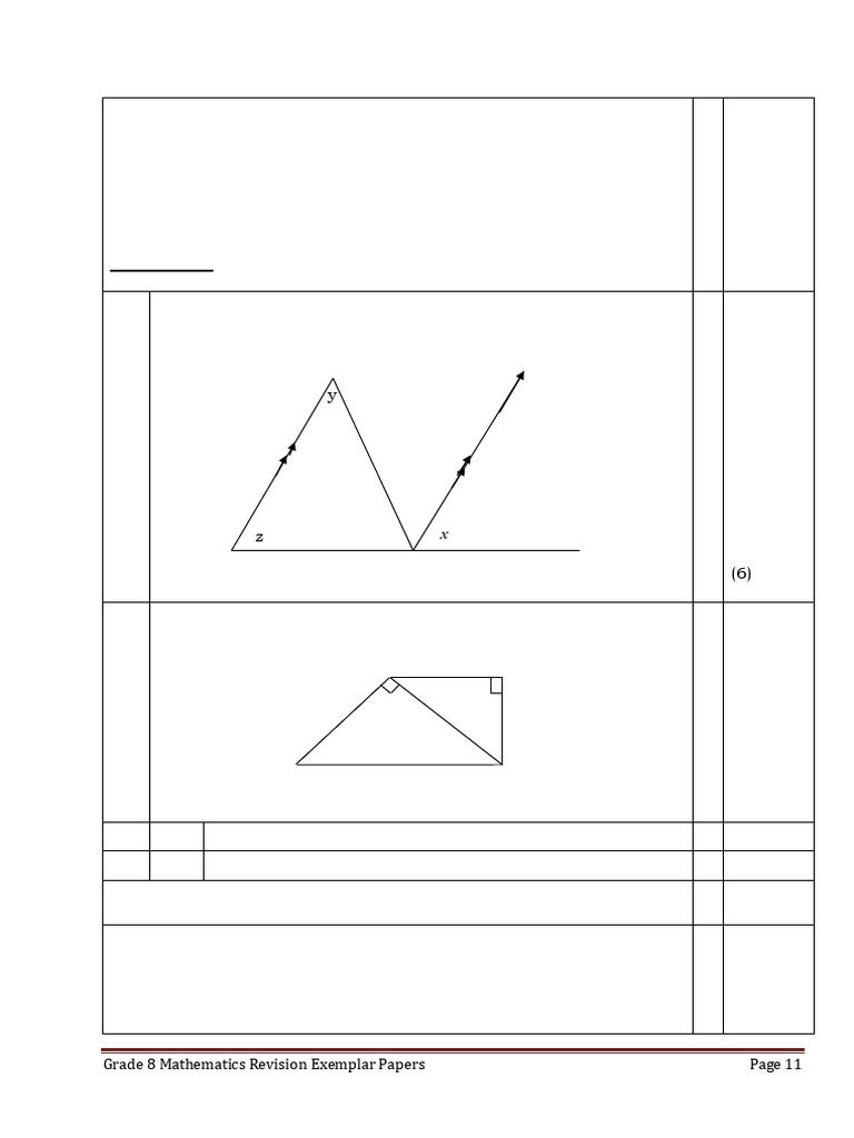 Grade 8 Math Revision Papers | PDF | Area | Shape