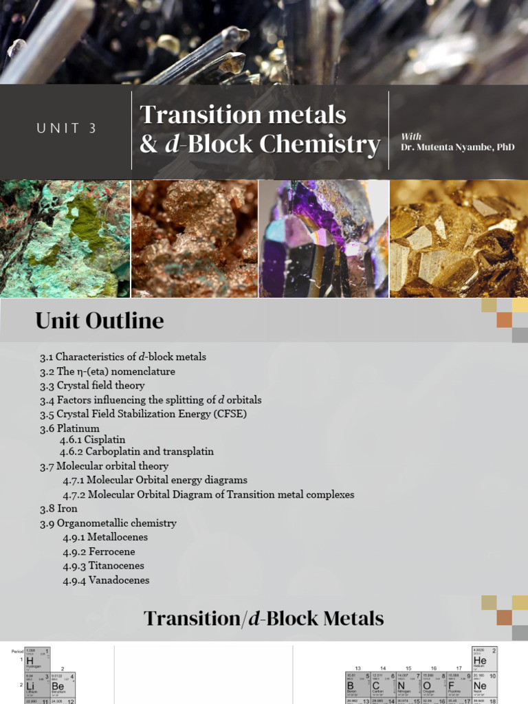 UNIT 3 - Transition Metals and D-Block Chemistry - LATEST | PDF ...