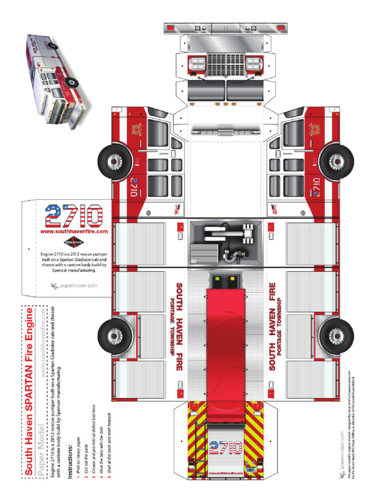 (Papermodel) SH Spartan Fire Engine | PDF