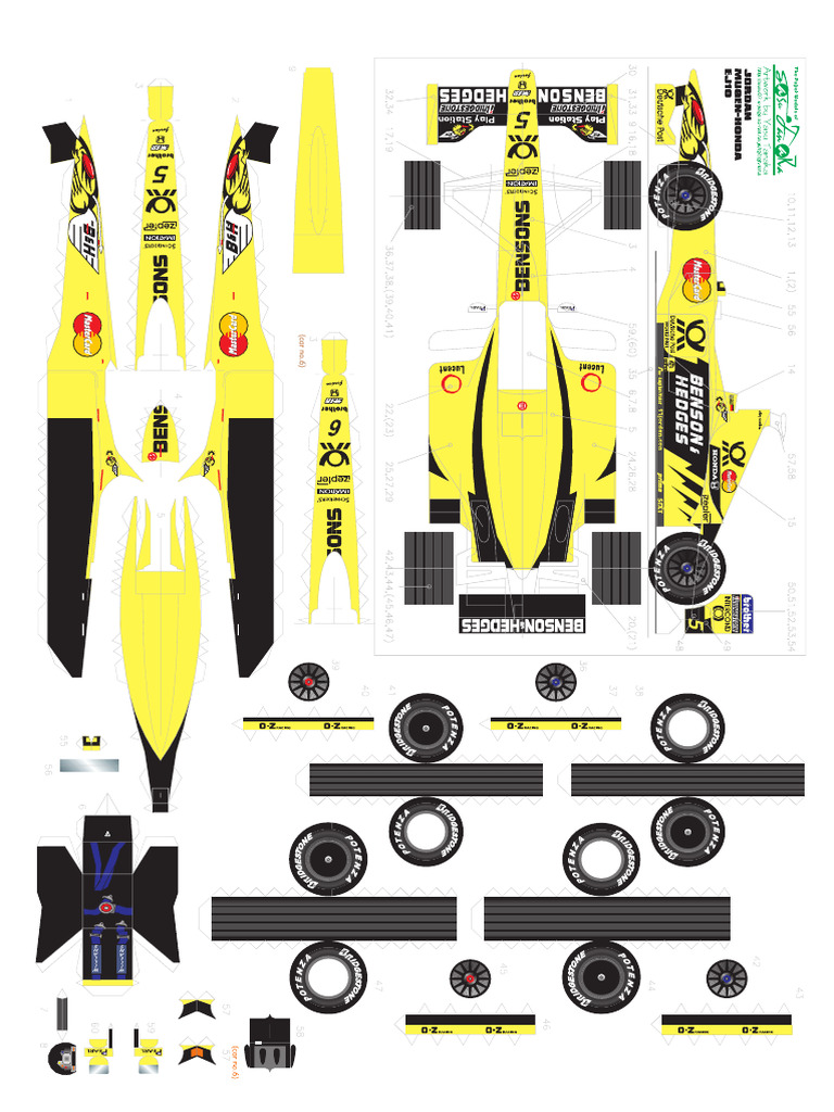 (Papermodel) (Formula 1) Jasu Tanaka - Jordan EJ10 2000 J.Trulli, H-H ...