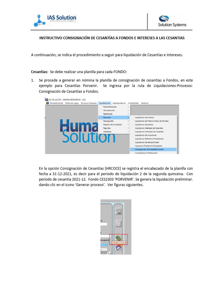 Instructivo Consignacion Cesantias A Fondos e Intereses A Cesantias | PDF
