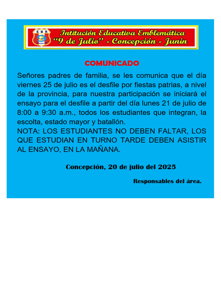 Comunicados 20-07-25 | PDF