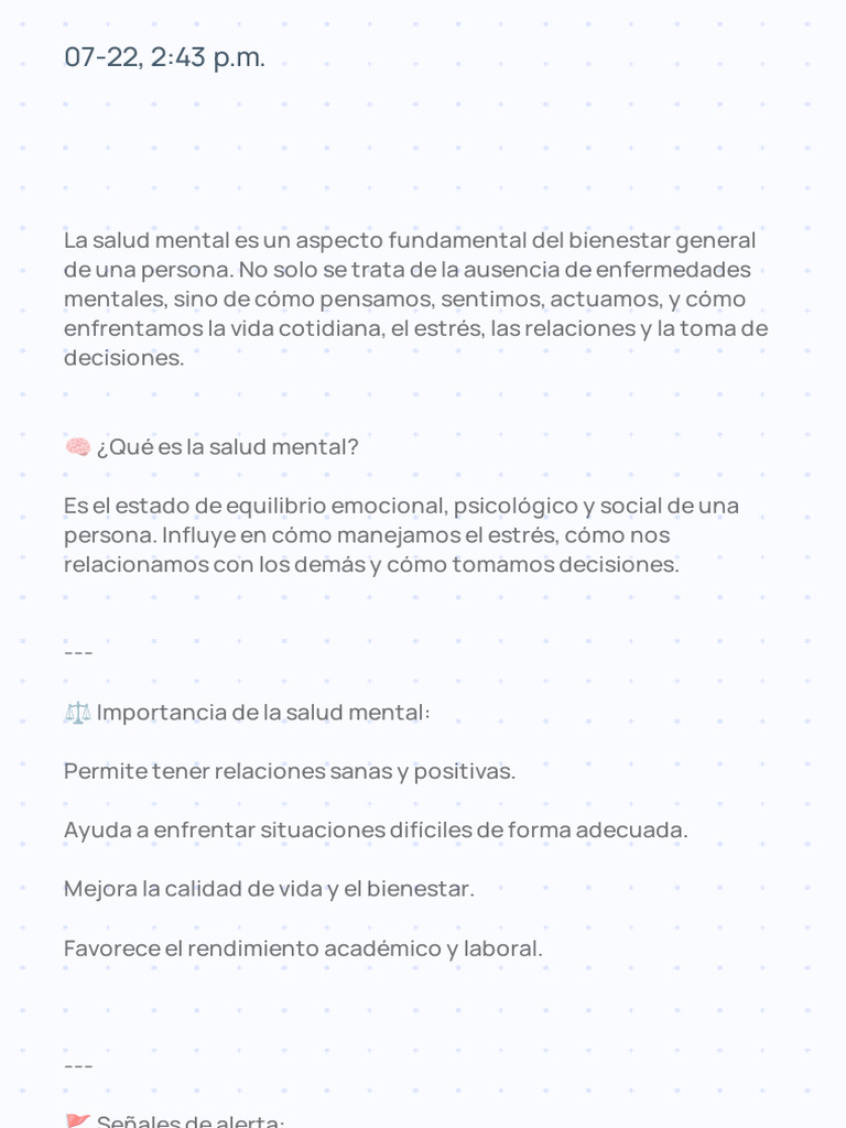 Claves para Cuidar la Salud Mental | PDF