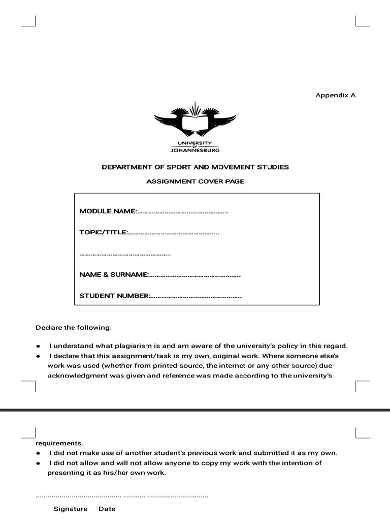 Plagiarism Declaration Form PDF | PDF
