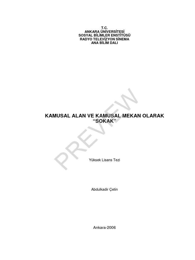 Preview: Kamusal Alan Ve Kamusal Mekan Olarak "Sokak" | PDF