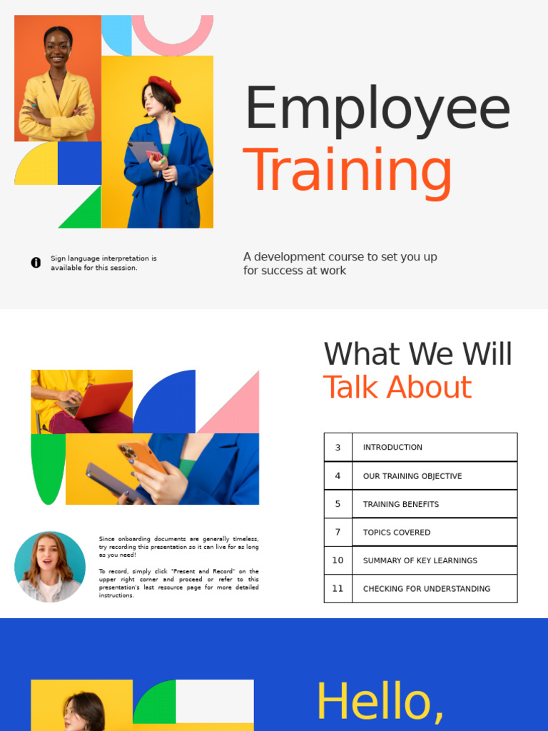 Colorful Geometric Employee Training Presentation | PDF | Human ...